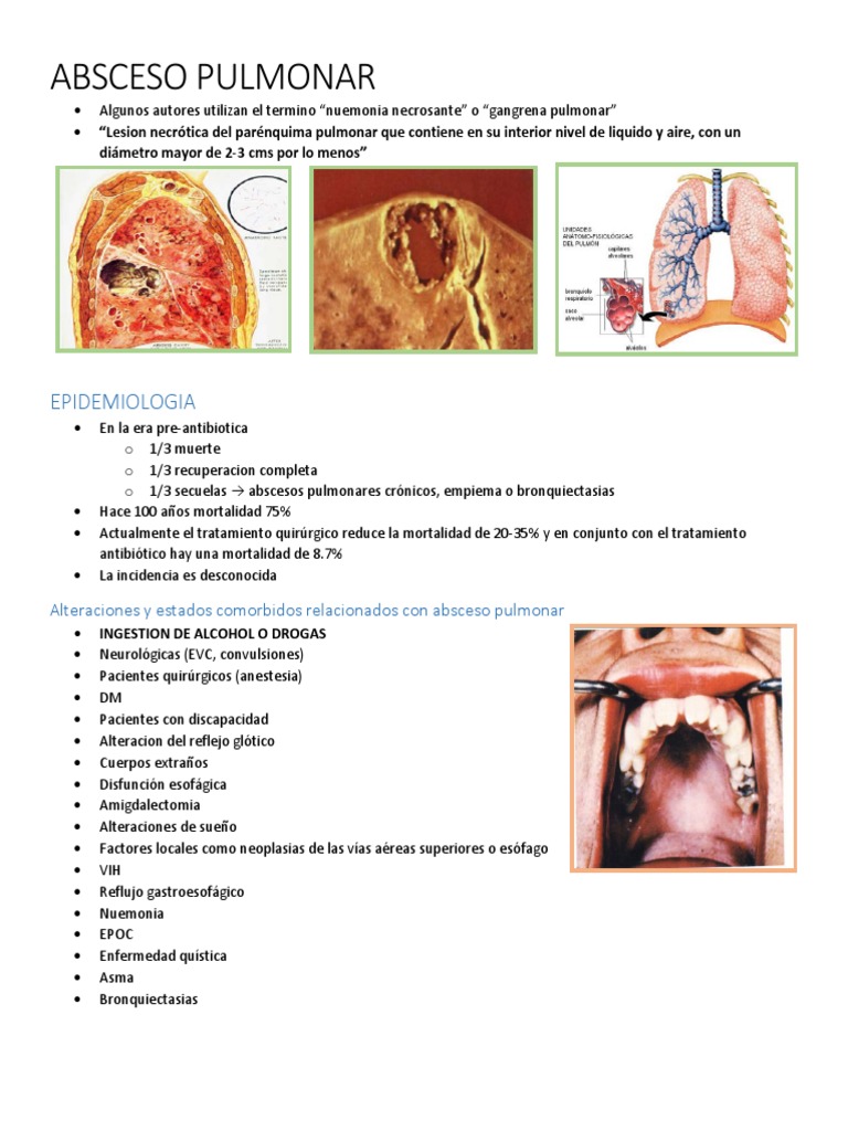 Absceso Pulmonar | PDF | Enfermedades y trastornos | Especialidades Medicas