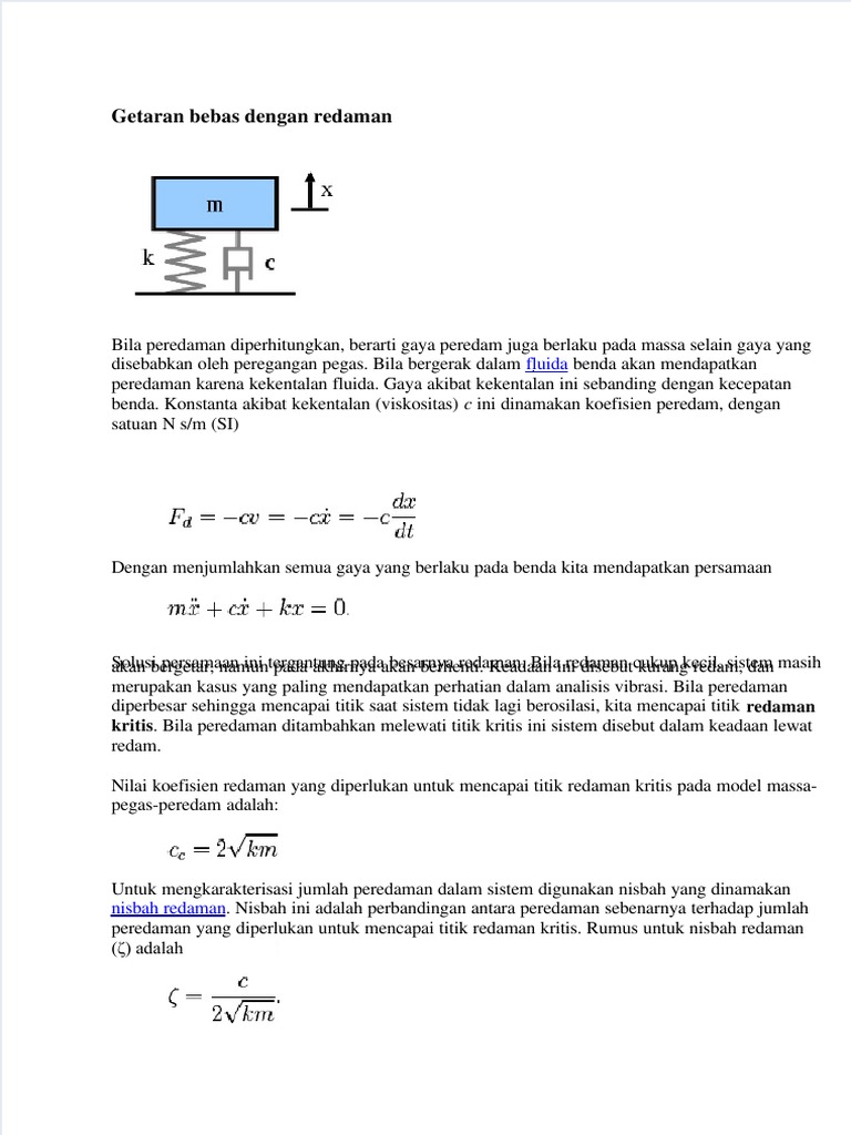 Dokumen - Tips Getaran Bebas Dengan Redaman | PDF