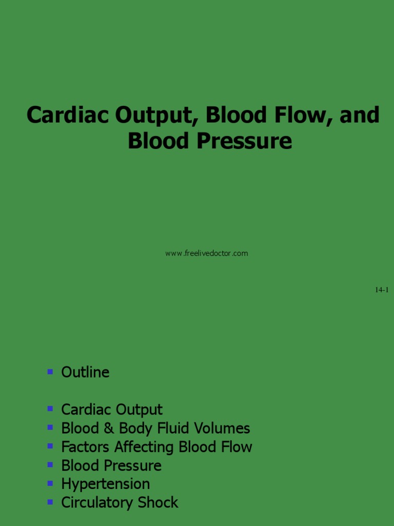 Cardiac Output, Blood Flow, and Blood Pressure | PDF | Hypertension ...