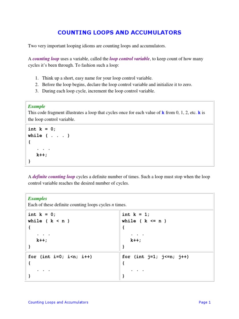 04 Counting Loops And Accumulators Pdf Control Flow Computer Program