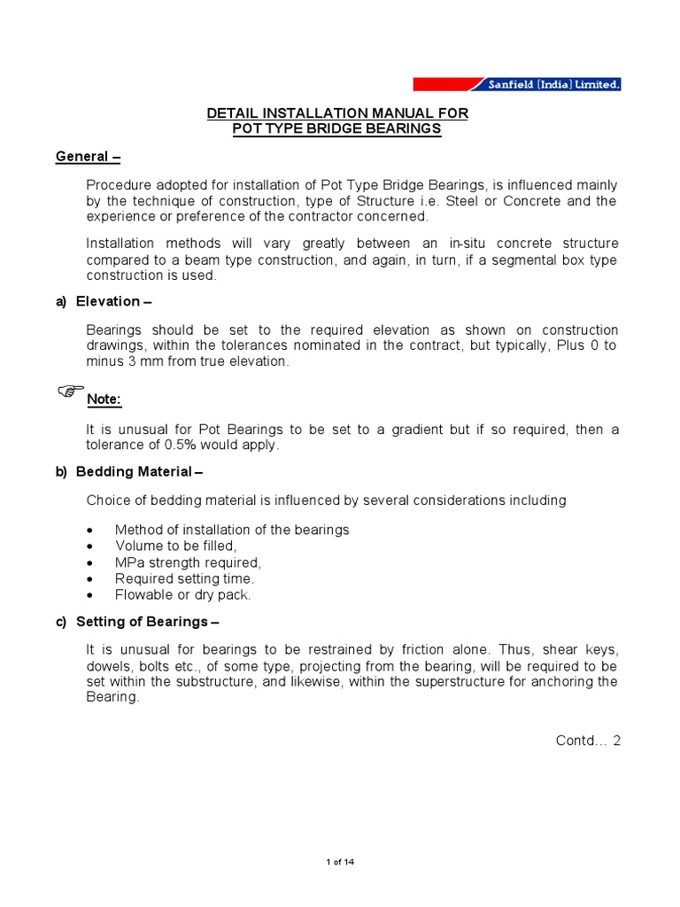 Methodology and Sequence of Installation, Replacement and Maintenance ...