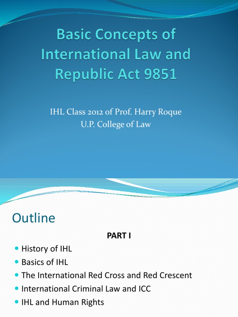 Part I History and Basic IHL | PDF
