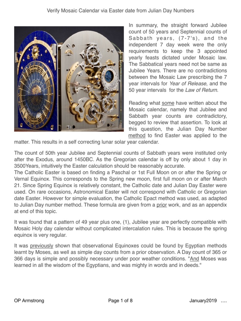 Determine The Proleptic Mosaic Equinox Calendar Date of Abib 1 | PDF ...