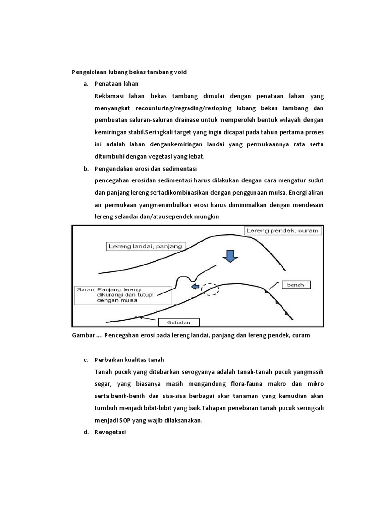 Pengelolaan Lubang Bekas Tambang Void | PDF