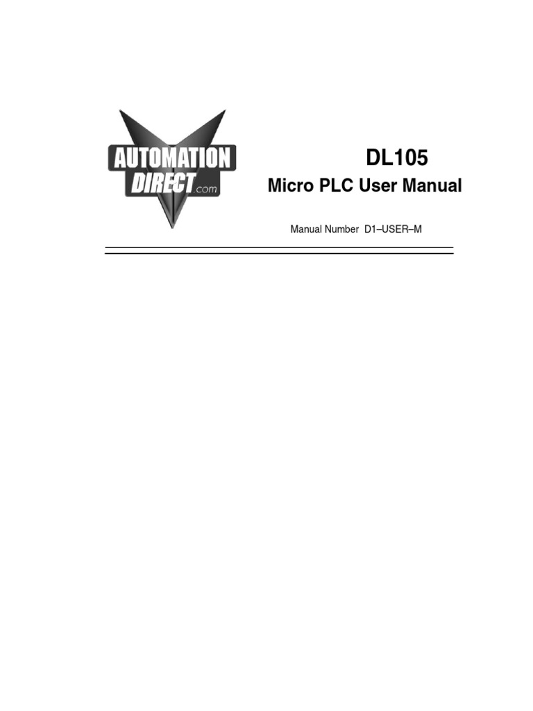 DL105 Micro PLC User Manual PDF | PDF | Automation | Electrical Engineering