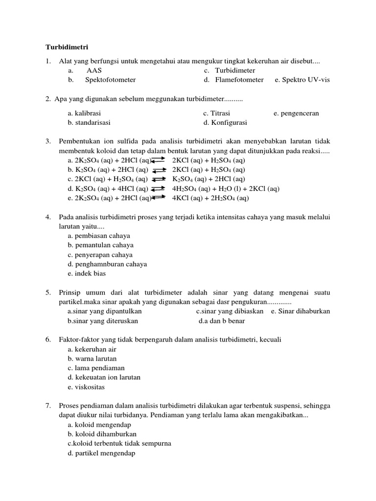Soal Responsi Prakt. Spektrofotometri | PDF