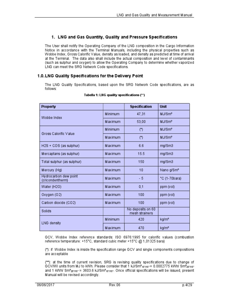 LNG and Gas Quantity Quality | PDF | Liquefied Natural Gas | Industrial ...