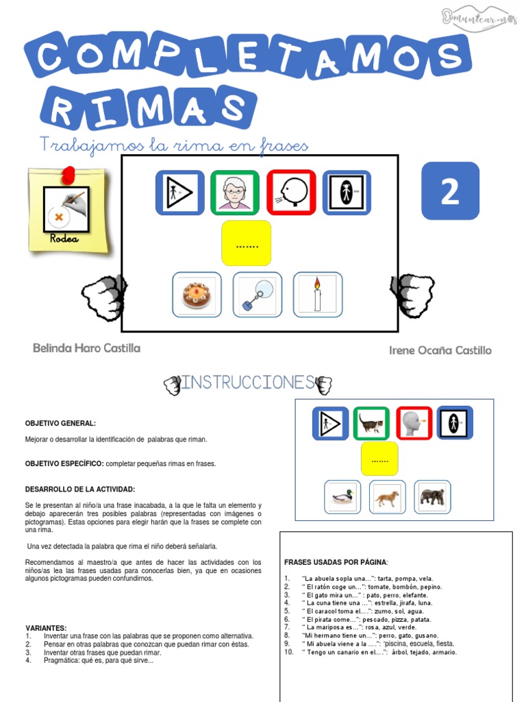 Completar Rimas Impreso 2 | PDF | Ocio