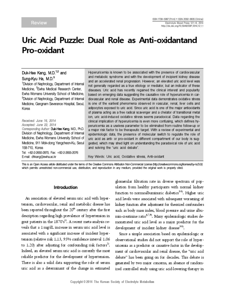 Uric Acid | PDF | Antioxidant | Biochemistry