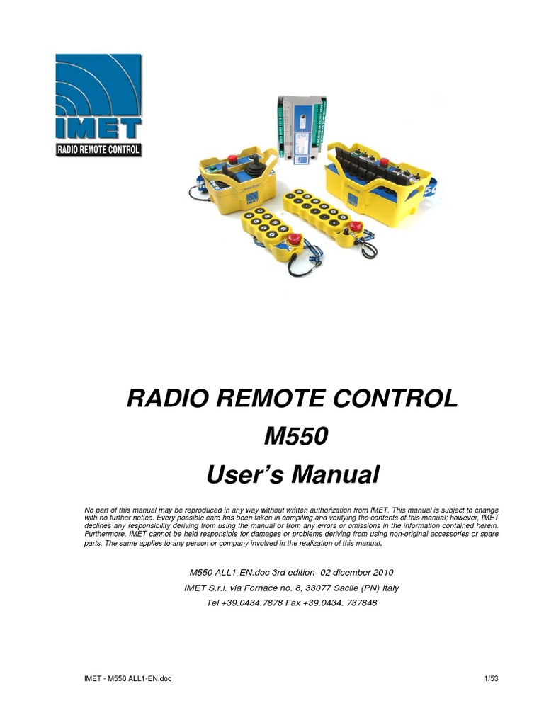 User Manual IMET M550 PDF | PDF | Radio | Transmitter