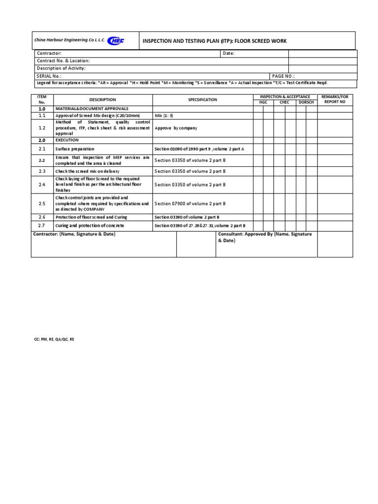 Check List for Backfilling Works | Specification (Technical Standard ...