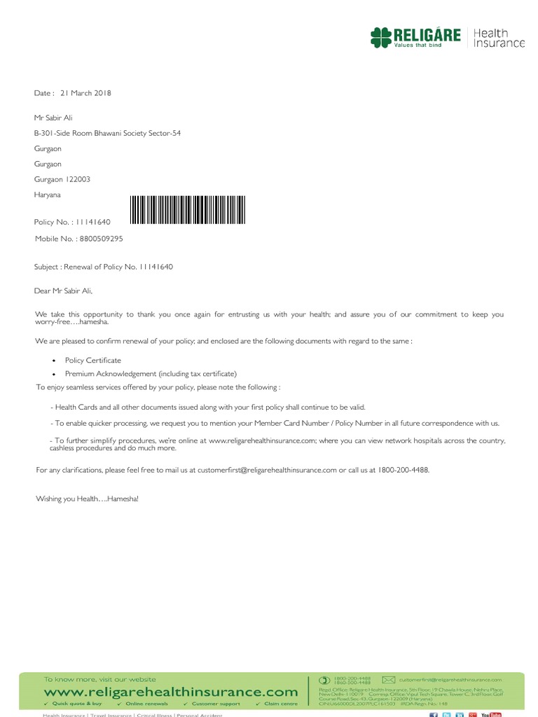 Health Insurance Policy | PDF | Deductible | Insurance