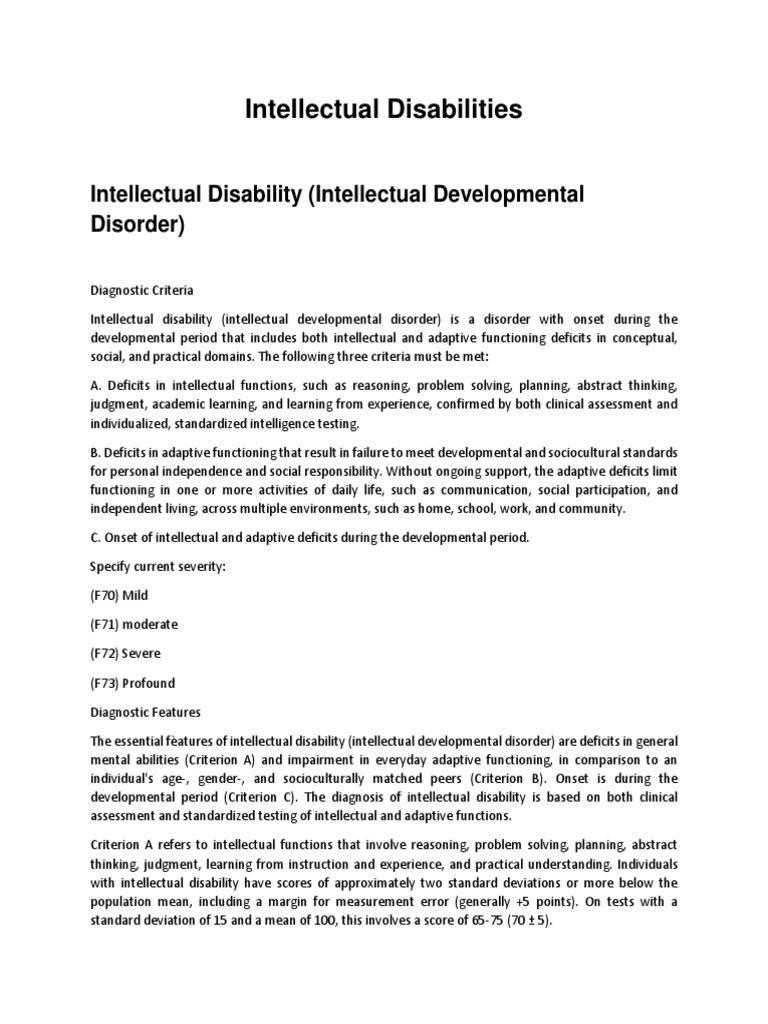 Intellectual Disabilities: Intellectual Disability (Intellectual ...