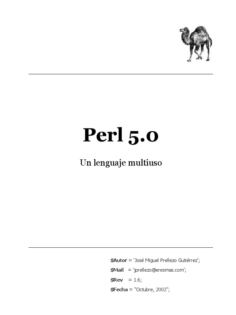 Tutorial Perl Perl Lenguaje De Programación