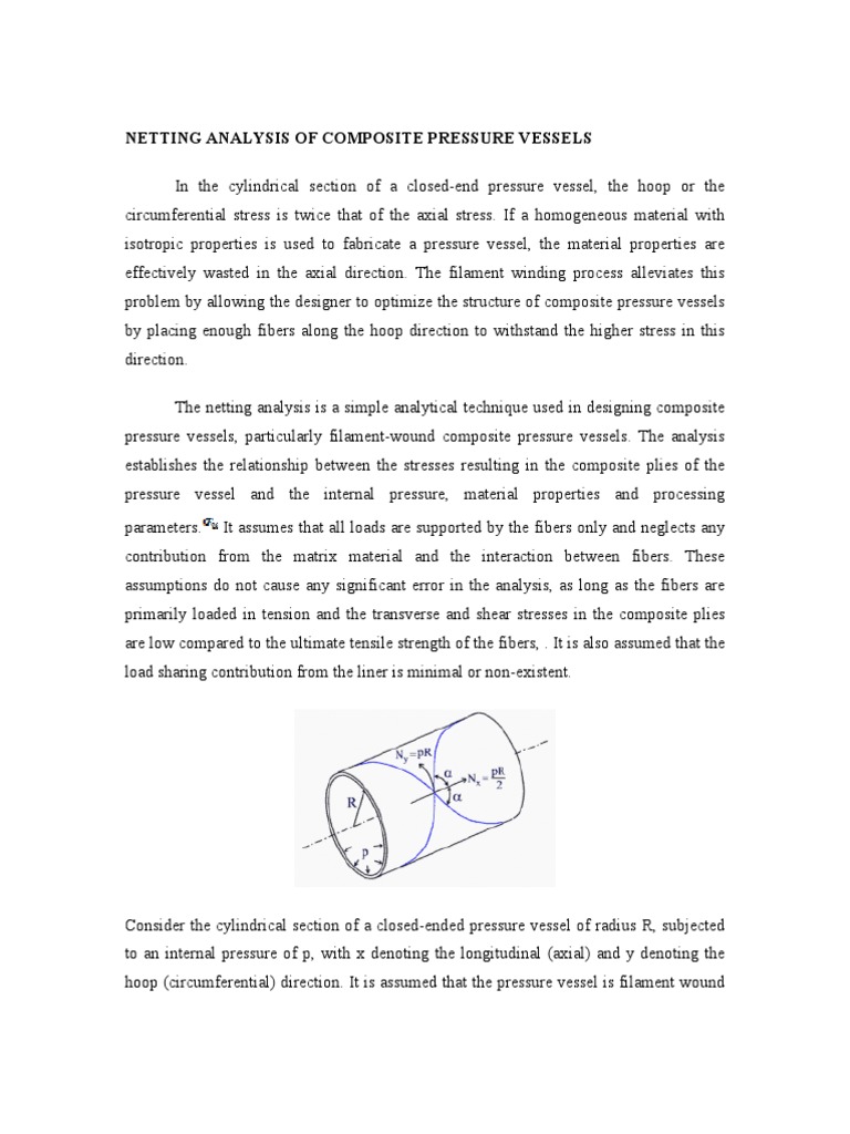 Netting Analysis of Composite Pressure Vessels | PDF | Stress ...