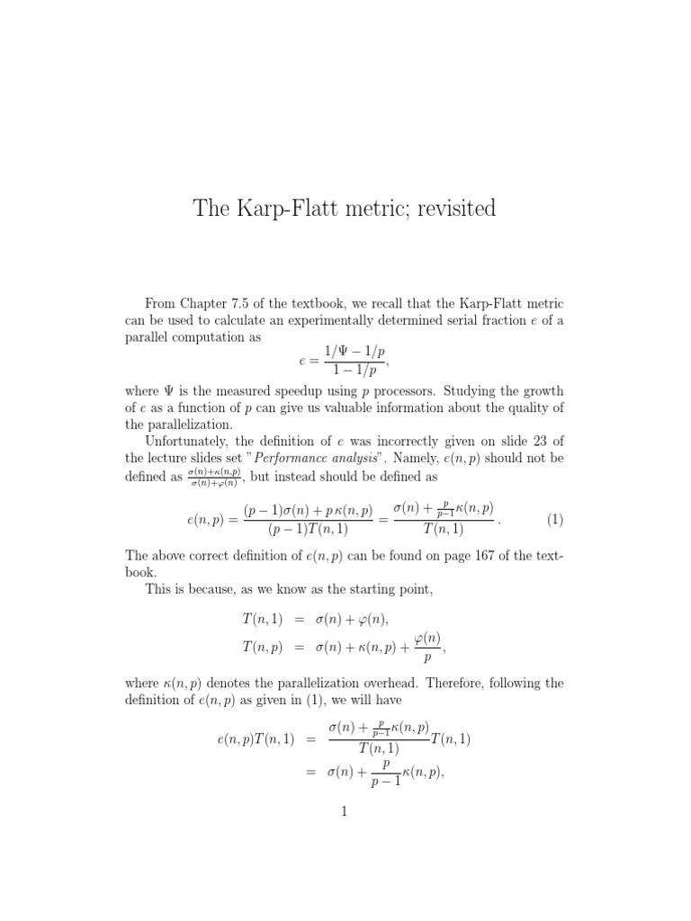 Correct Karp Flatt | PDF | Mathematical Objects | Mathematical Analysis