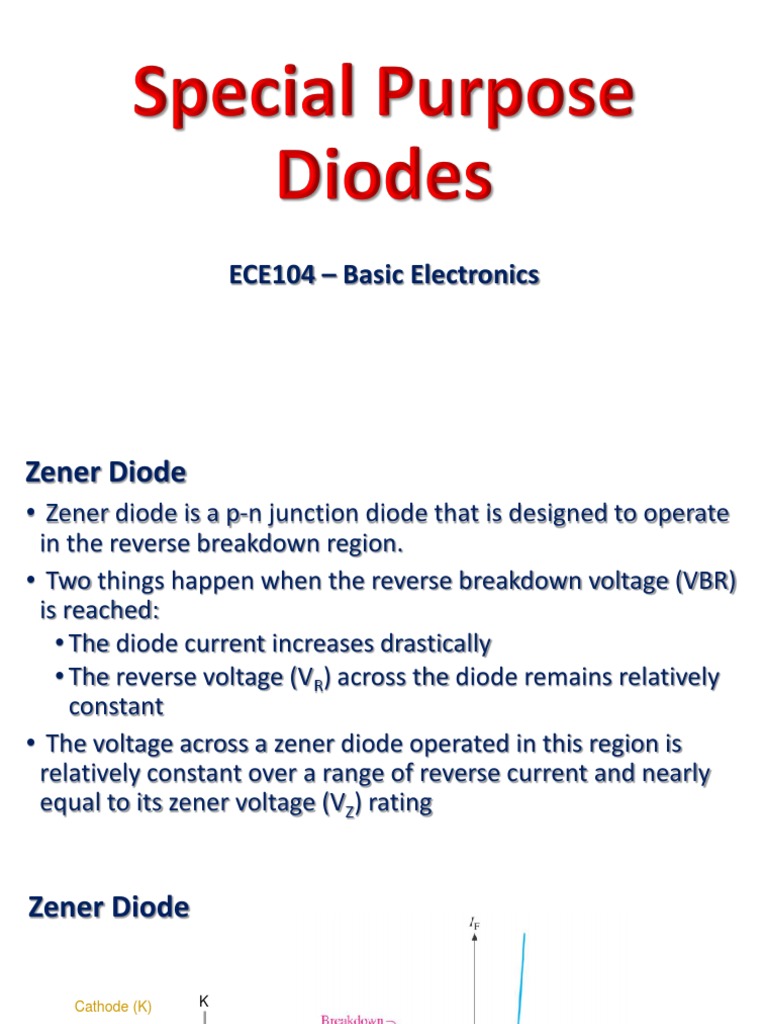 Special Purpose Diodes PDF | PDF | Diode | P–N Junction