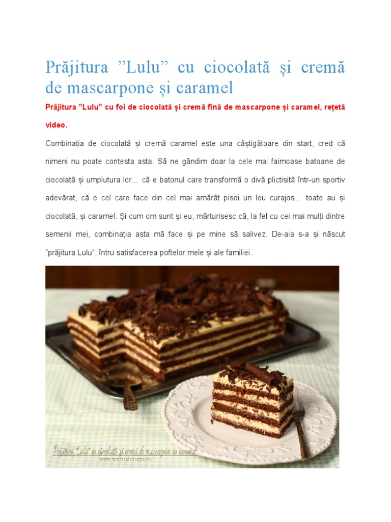 Prăjitura Lulu 1 | PDF