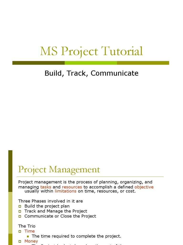 MS Project Tutorial: Build, Track, Communicate | Download Free PDF ...