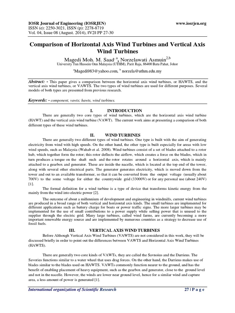 Hawt Vawt Pdf Pdf Wind Turbine Wind Power