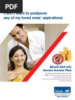 Bharti Axa Secure Insta Income Plan | PDF | Insurance | Life Insurance