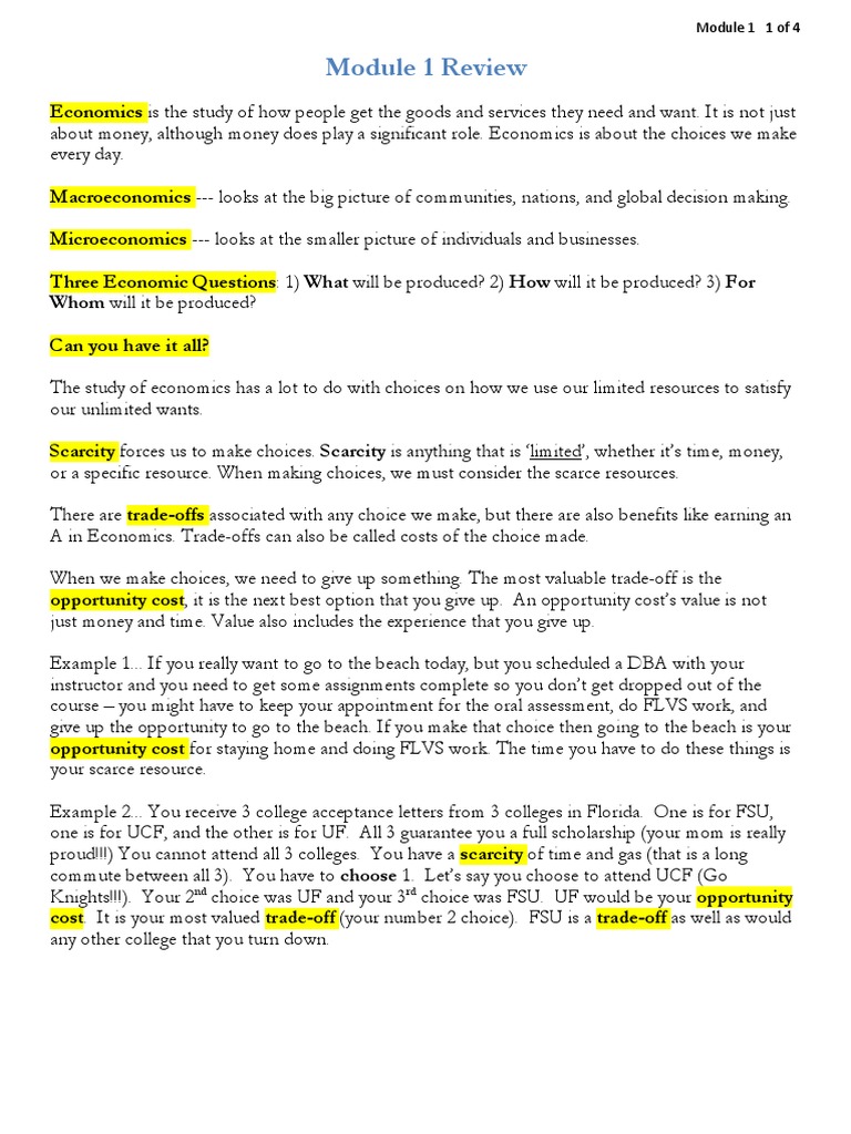 Mod 1 Review Files | PDF | Supply And Demand | Supply (Economics)
