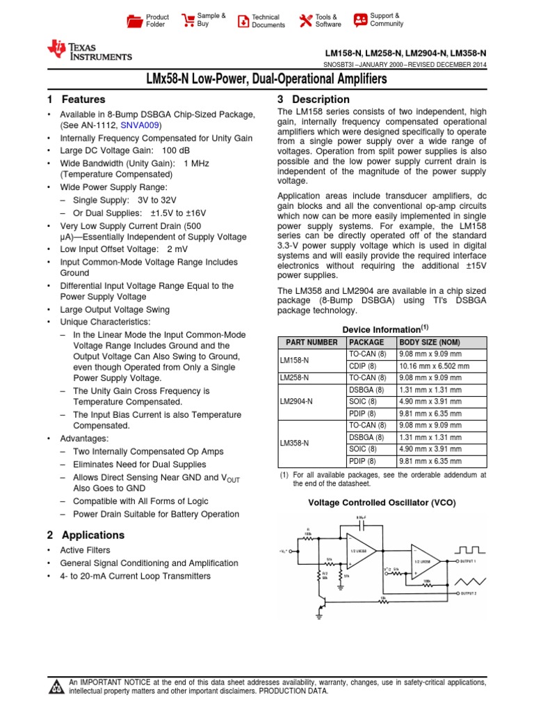 lm158 N PDF | PDF | Amplifier | Operational Amplifier