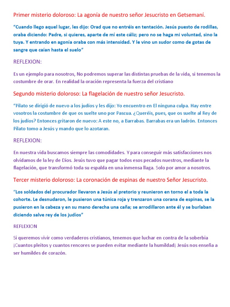 Primer Misterio Doloroso | PDF | Jesús | Oración