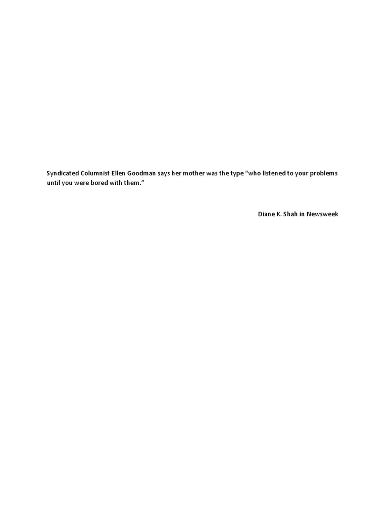 Ellen Goodman's Insightful Motherly Wisdom | PDF | Newspaper And Magazine