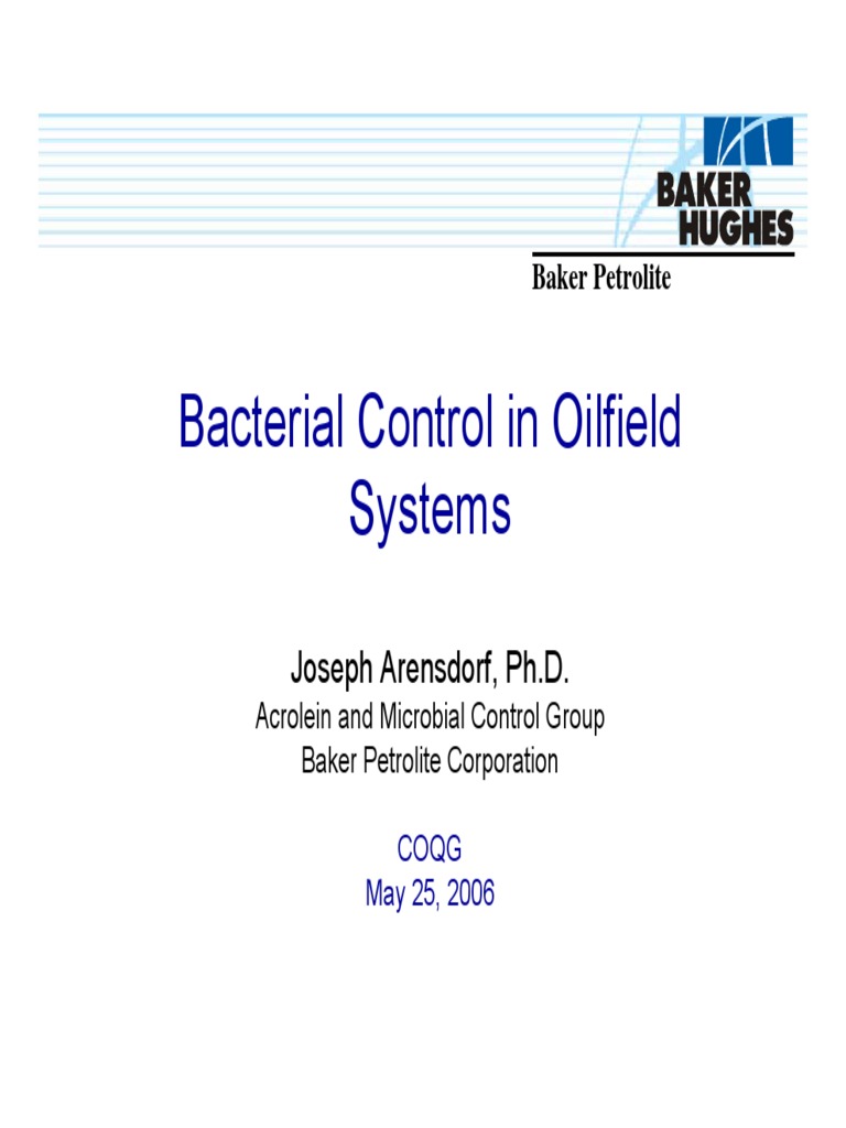 20060525baker Petrolite PDF | PDF | Biofilm | Sulfide
