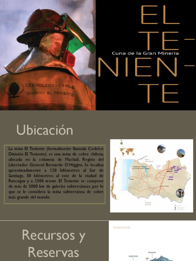Ubicación y Proceso de Mina El Teniente | PDF | Minería | Cobre