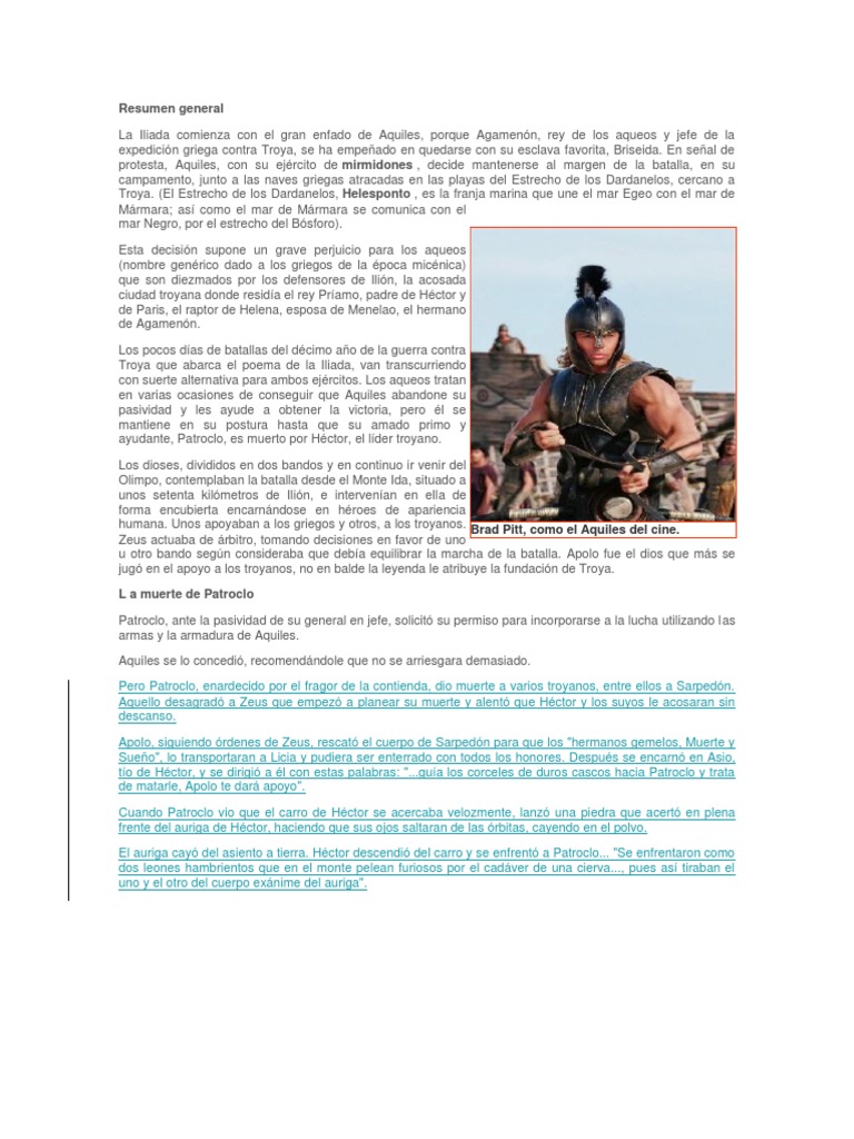 Resumen de La Iliada | PDF | Héctor | Aquiles