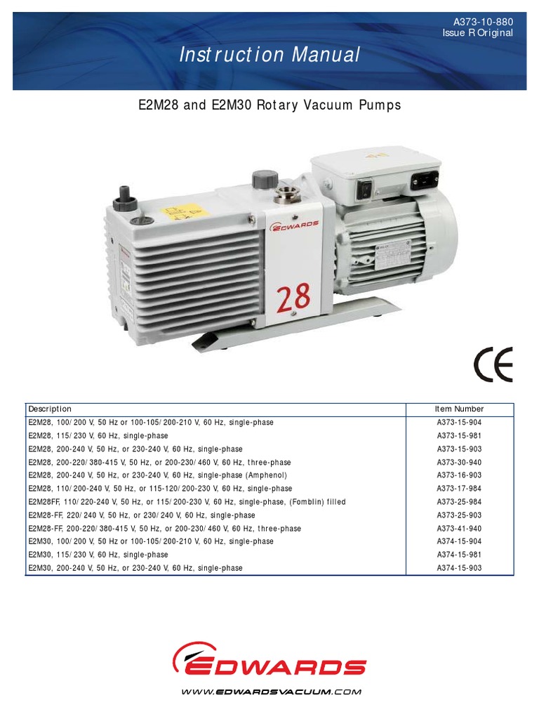 E2m28 To E2m30 Manual | PDF | Pump | Electric Motor
