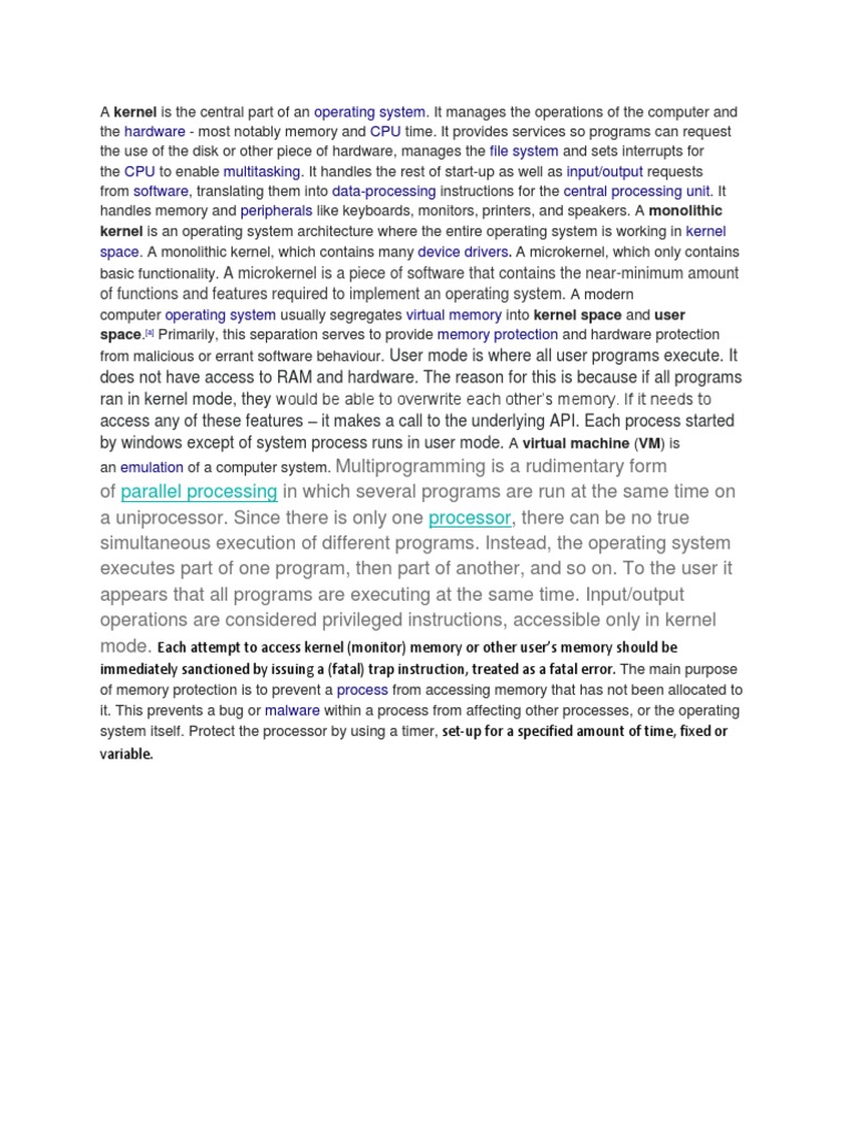 Parallel Processing Processor | PDF | Kernel (Operating System) | Process (Computing)