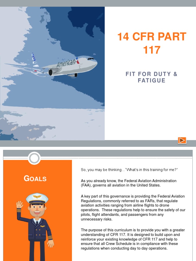 CFR Far 117 Module 1 Overview Fit For Duty Fatigue-Final | PDF ...