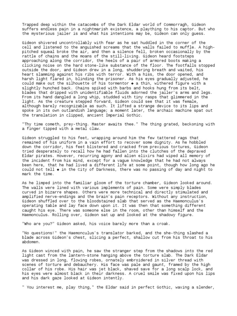 Warhammer 40k - A Torturer's Tale | PDF | Hedonism