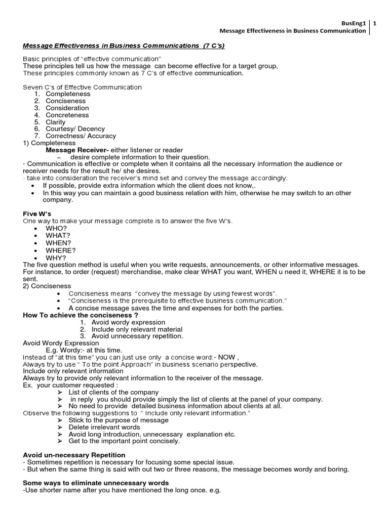 The 7 C's of Effective Business Communication: A Guide to Conveying ...