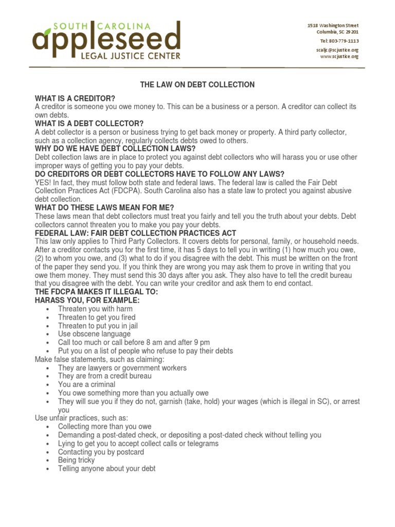 Debt Collection Brochure | PDF | Justice | Crime & Violence