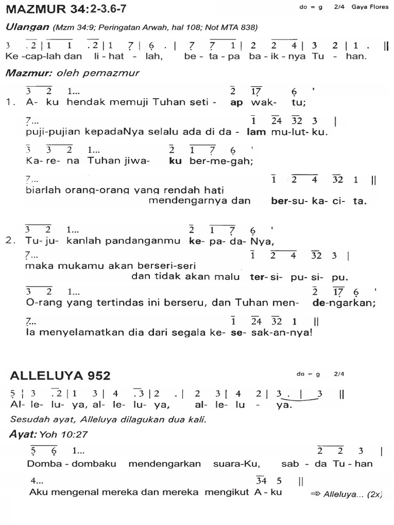 Mazmur Alleluya Misa Arwah 2 Tahun | PDF