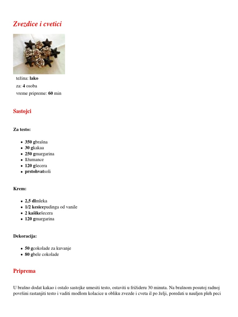 Zvezdice I Cvetići | PDF