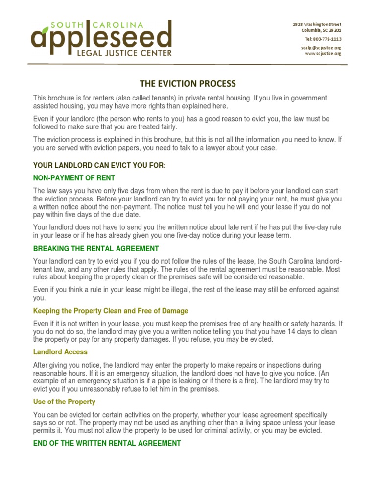 The Eviction Process Brochure | PDF | Eviction | Landlord