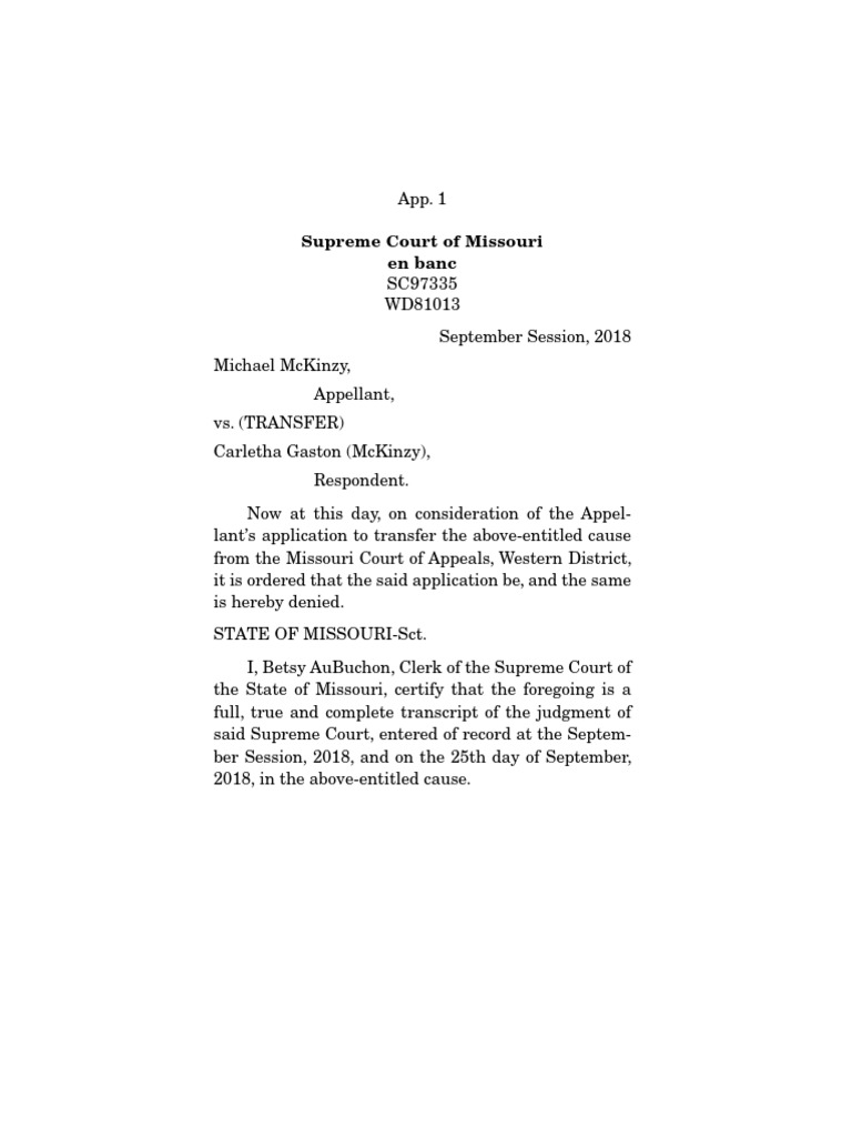 Supreme Court of Missouri en Banc | PDF | Discovery (Law) | Summary ...