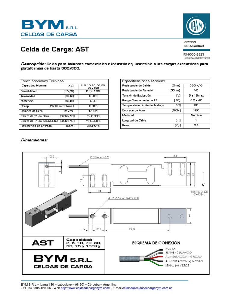 Load Cell Datasheet | PDF