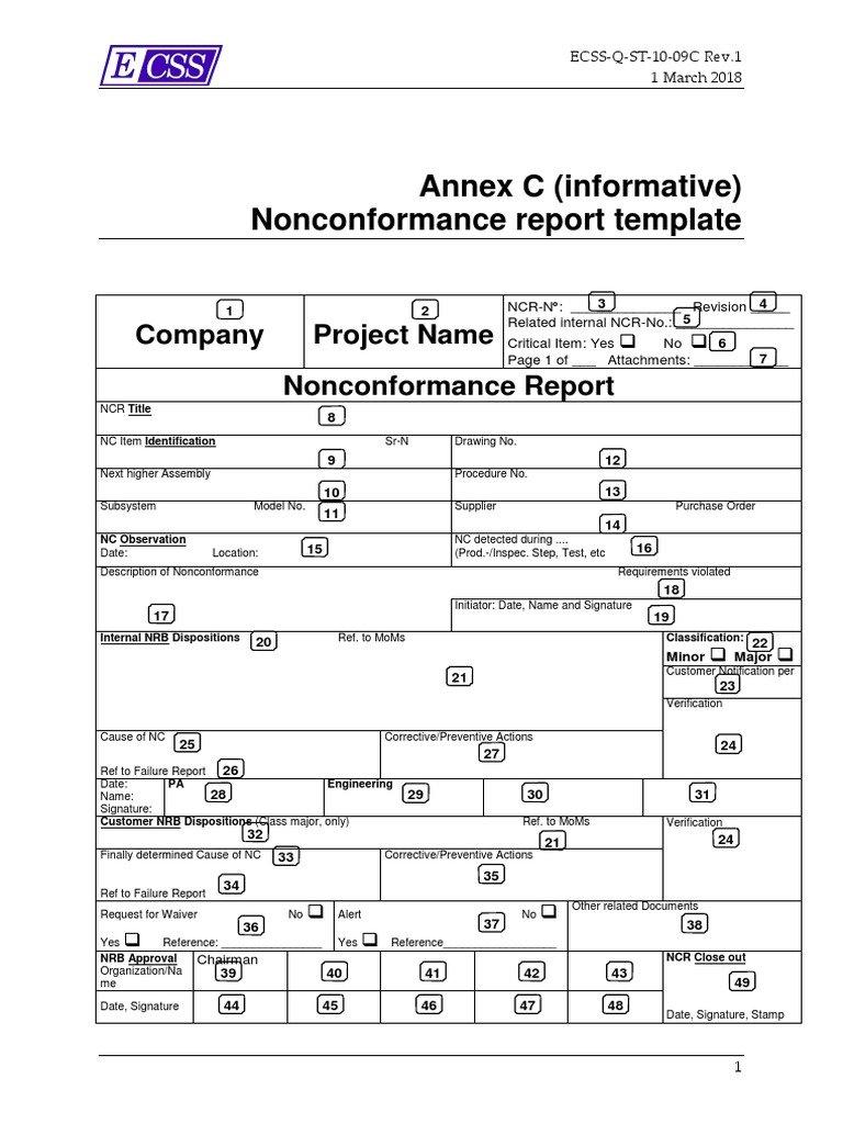 ECSS-Q-ST-10-09C Rev.1 (1march2018) Annex C | PDF | Business