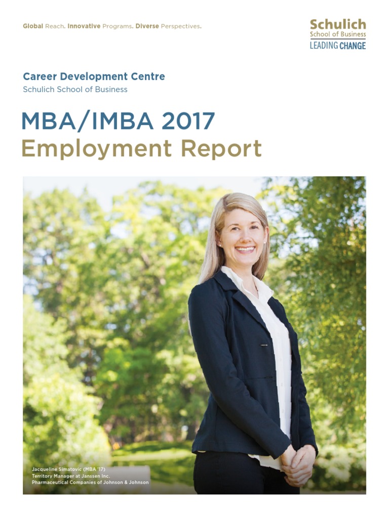 Schulich MBA/IMBA Employment Report 2017 | PDF | Master Of Business ...
