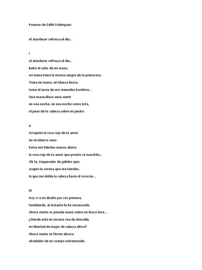 Poemas de Södergran: Amor y Naturaleza | PDF | Naturaleza