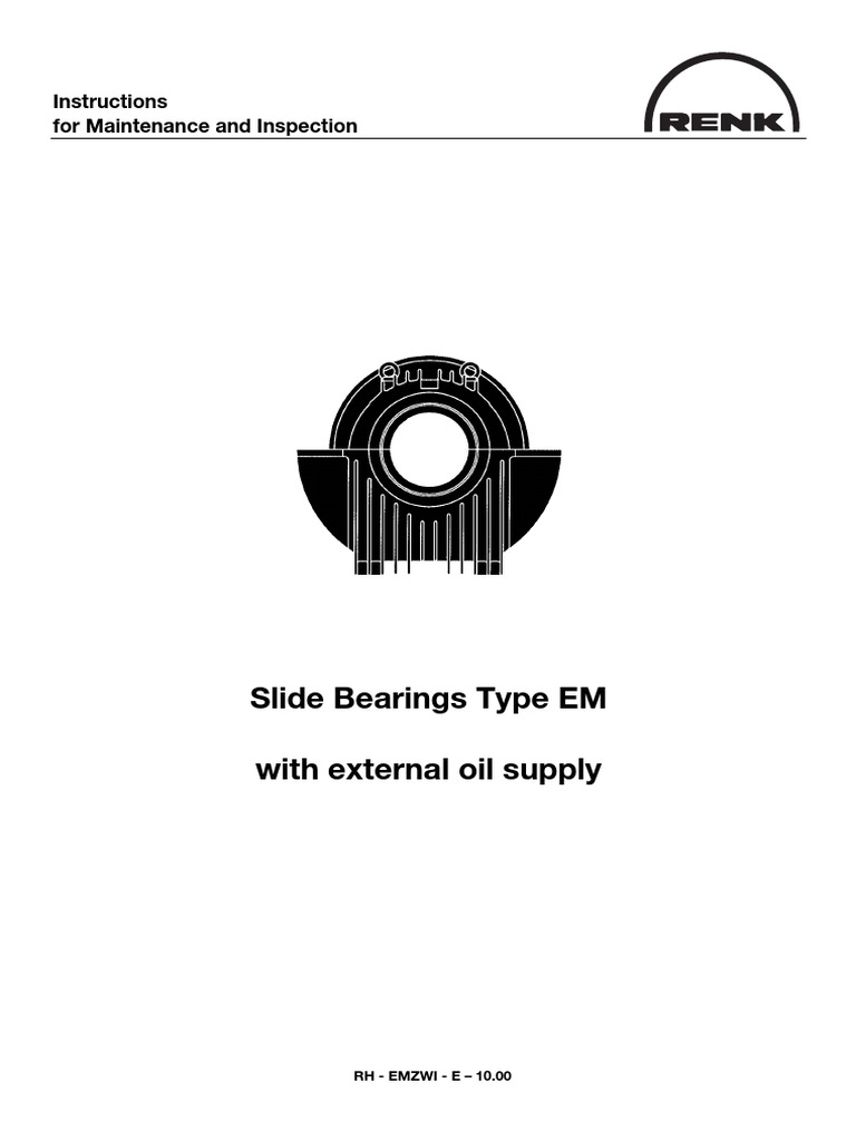 Renk Type EM Maint. & Inspect. | PDF | Bearing (Mechanical) | Lubricant