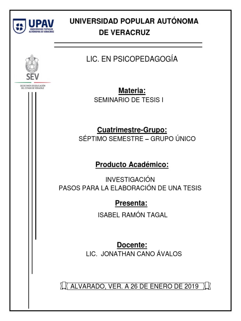 Hoja de Presentación UPAV | PDF
