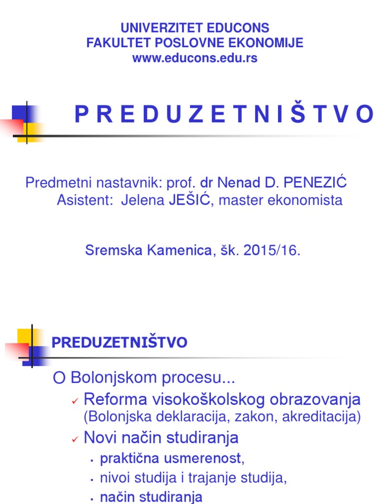 Preduzetnistvo | PDF