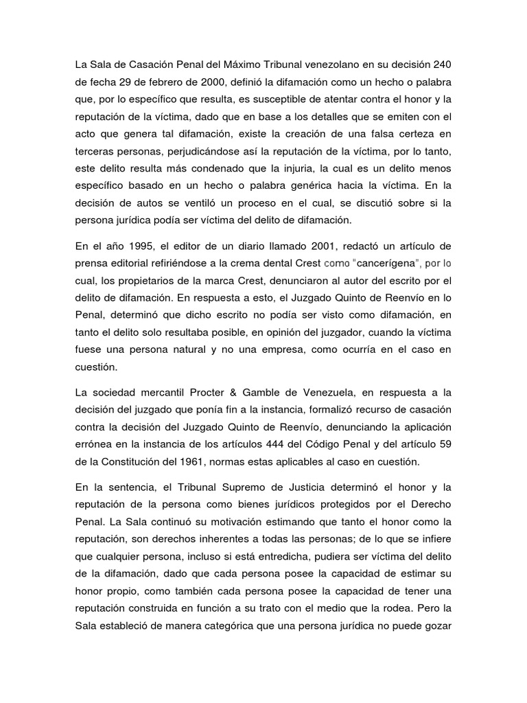 Difamación | PDF | Derecho penal | Principios éticos